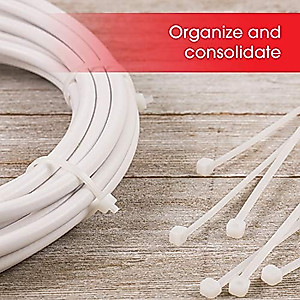 Power Gear 4-Inch Zip Ties, 100 Pack, Durable Nylon, Self-Locking, 18 Lbs. Tensile Strength, 7/8 Inch Maximum Diameter, Clear, 51225