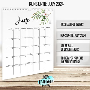 Aesthetic 2023 Floral Wall Calendar - Runs Until July 2024 - The Perfect Office Supplies for Women With Monthly Seasonal Designs for Easy Planning