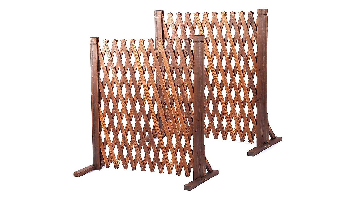 Nisorpa Retractable Wooden Fence - Extendable Garden & Pet Gate