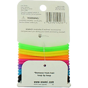 Scunci No-slip Grip Evolution Bright Jelly Ponytailers, 14 Count, Colors May Vary