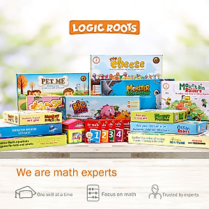 Logic Roots Math Puzzle for Kids - Multiplication Table 10-12 Practice, Fun STEM Toy for 7-8 Year Olds, 4 Foam Puzzles with 10 Pieces Each, Learning Gift for Kids, Homeschoolers, Grade 1 and Up