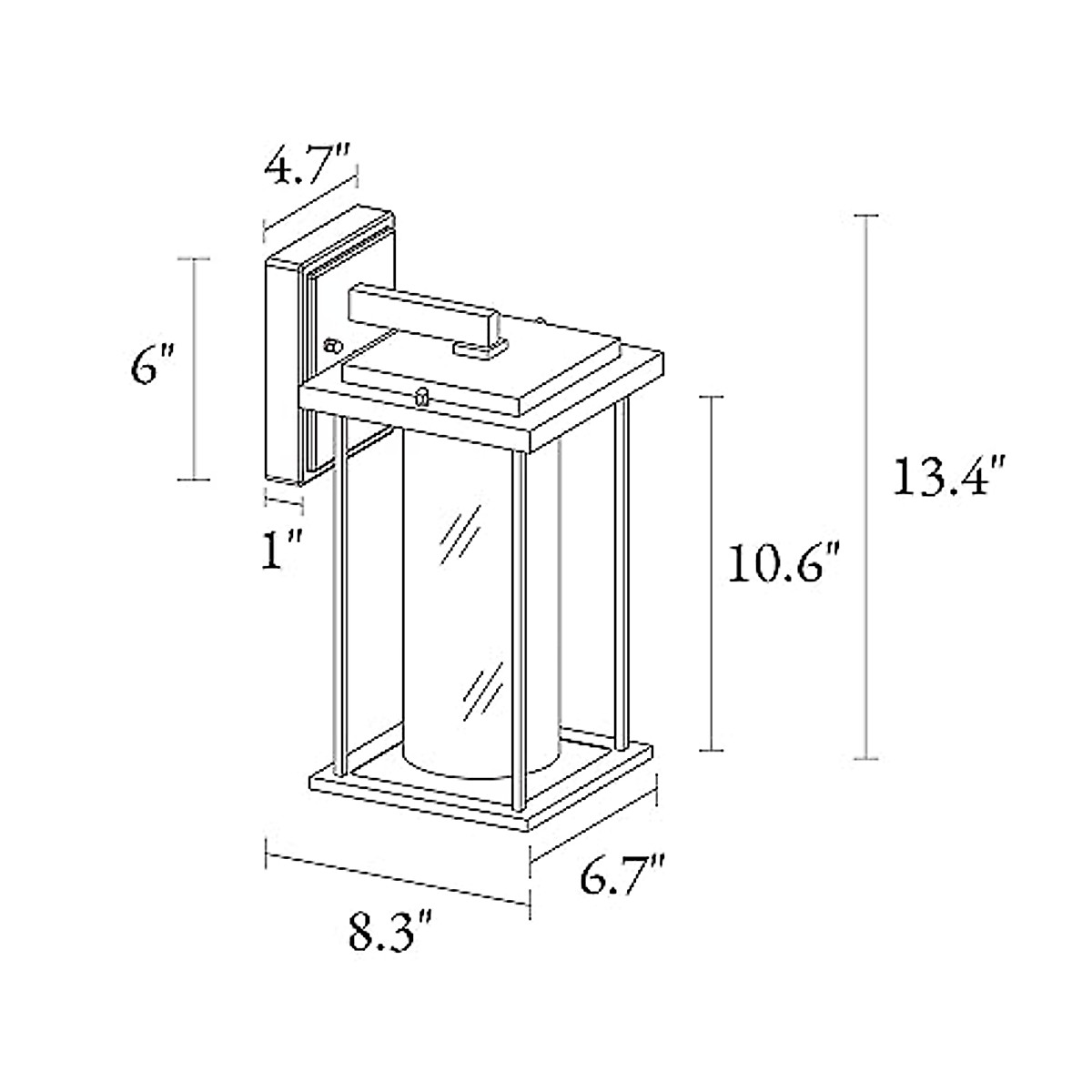 Black Outdoor Wall Lights, Farmhouse Exterior Wall Sconces Light Fixture with Cylindrical Water Ripple Glass Shade, Modern Waterproof Lanterns for Front Door, Entry, Porch, Patio, and Gazebo
