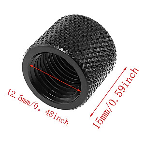 ZRM&E G1/4" Female to G1/4" Female 15mm Fitting Adapter for Computer Water Cooling System Through Joint Straight Joint, Black