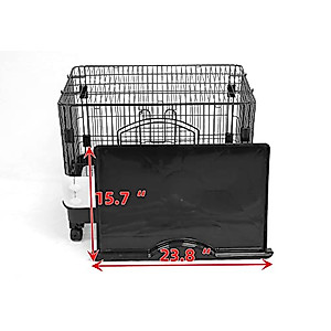 26" Rabbit Cage Carry with Pull Out Tray and Caster Size: L25 XW17 XH21 (Black)