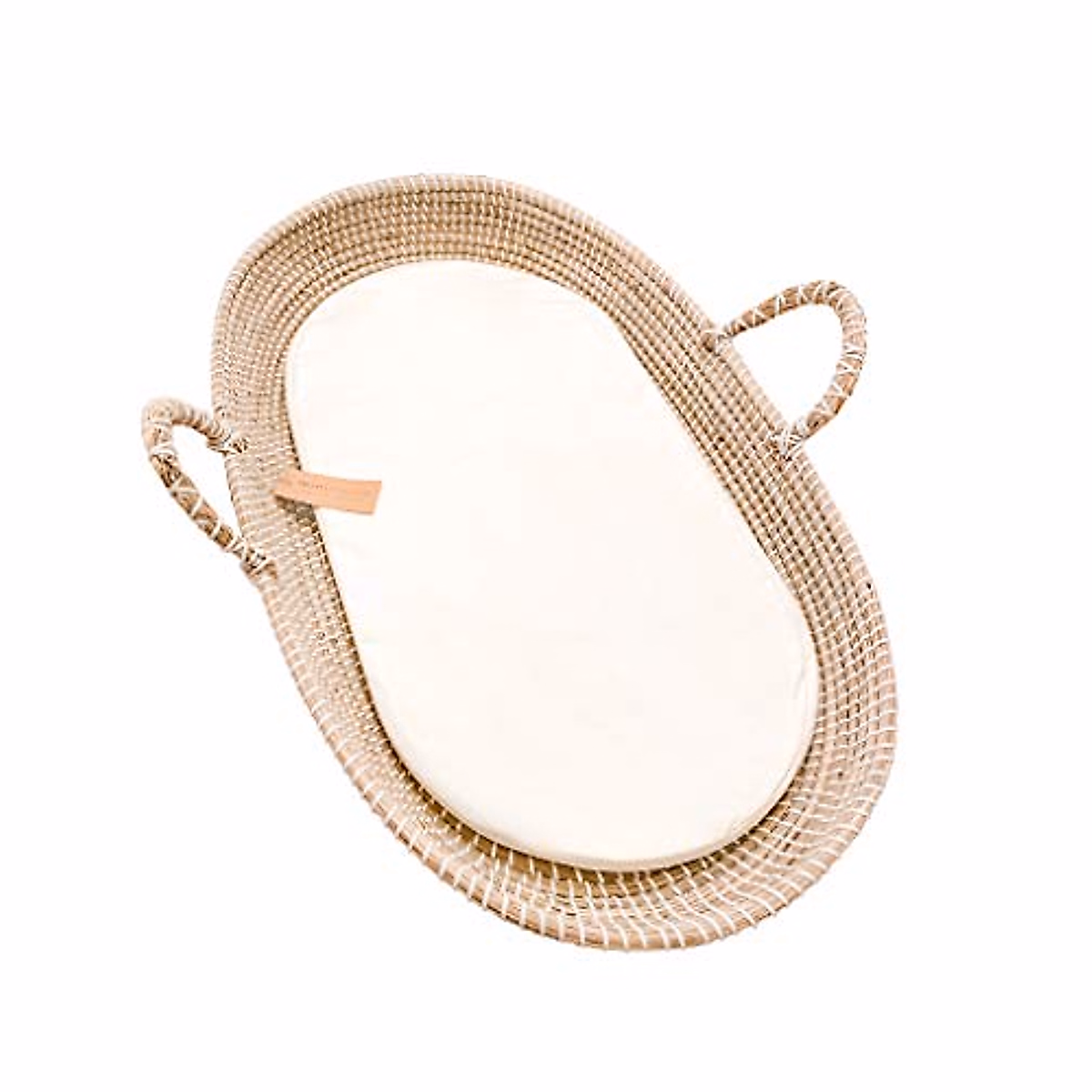 Seagrass Baby Changing Basket with Waterproof Pad | Portable Diaper Changing Topper for Dresser or Table | A Nursery Essential