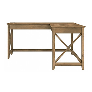 Bush Furniture Key West 60W Modern Farmhouse L Shaped Desk in Reclaimed Pine | 60-Inch Corner Table for Home Office