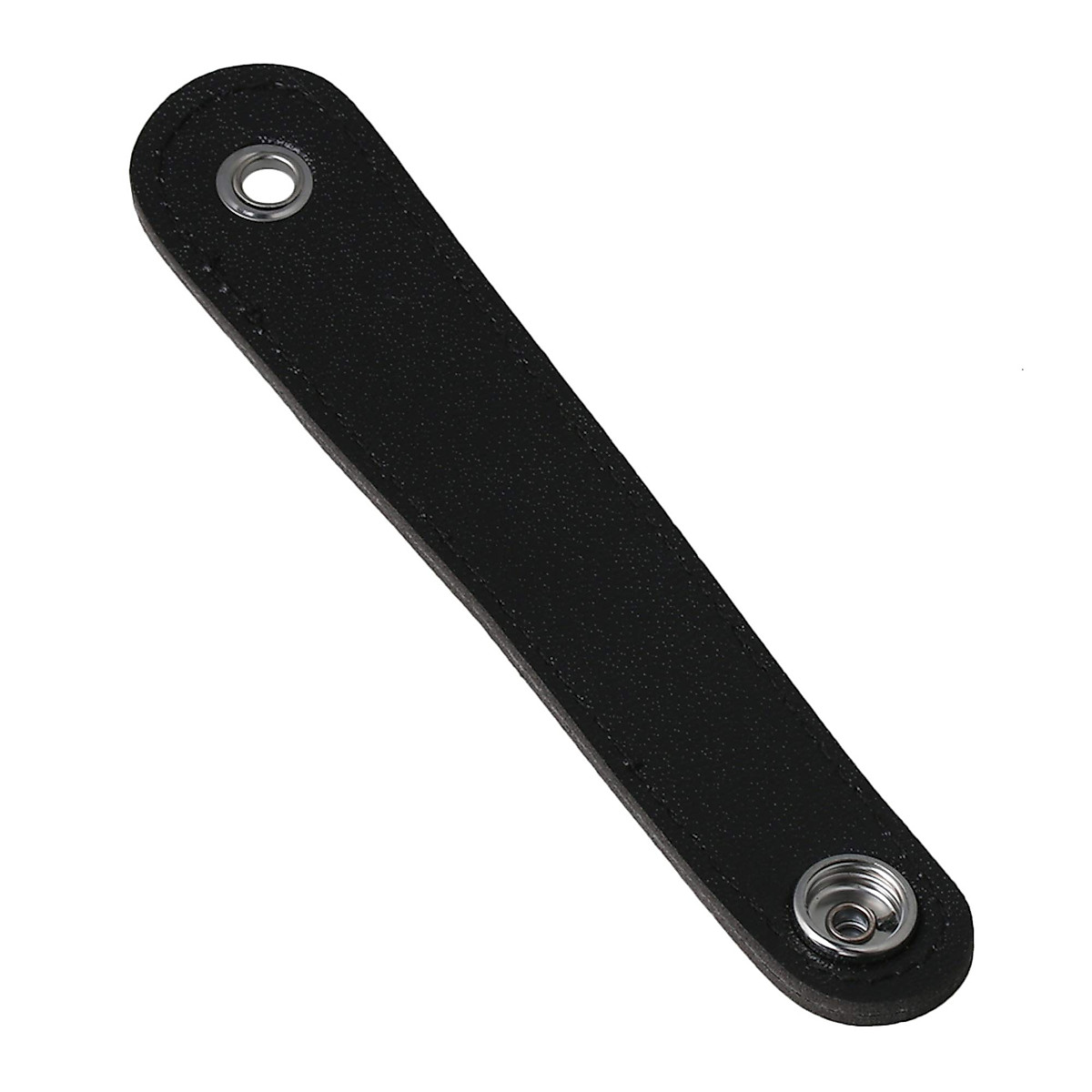 Yibuy Black Faux Leather Adjustable Accordion Bellows Straps with Buckles for Bass Accordion Pack of 2