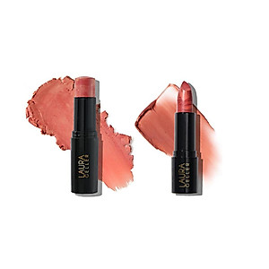 LAURA GELLER NEW YORK Italian Marble Kit (2 PC) - Apricot Spritz and Peach Bellini - Marbled Blush Makeup Stick & Sheer Hydrating Lipstick