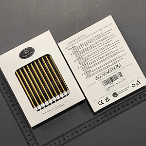 Long Thin Gold Birthday Candles for Cake Cupcake Candle for Birthday Party Wedding Decorations, Jumochi (24 Count, Gold)