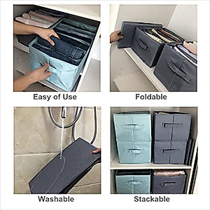 Closet Organizers and Storage, Foldable Wardrobe Clothes Organizer Blue 3-Pack(Size S M L), Good Fabric Clothes Storage Organizer Lonyork