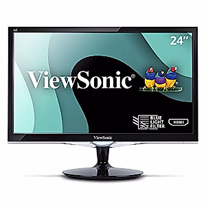 ViewSonic VX2452MH 24 Inch 2ms 60Hz 1080p Gaming Monitor with HDMI DVI and VGA inputs, Black & VA2447-MH 24 Inch Full HD 1080p Monitor with Ultra-Thin Bezel, Adaptive Sync, 75Hz