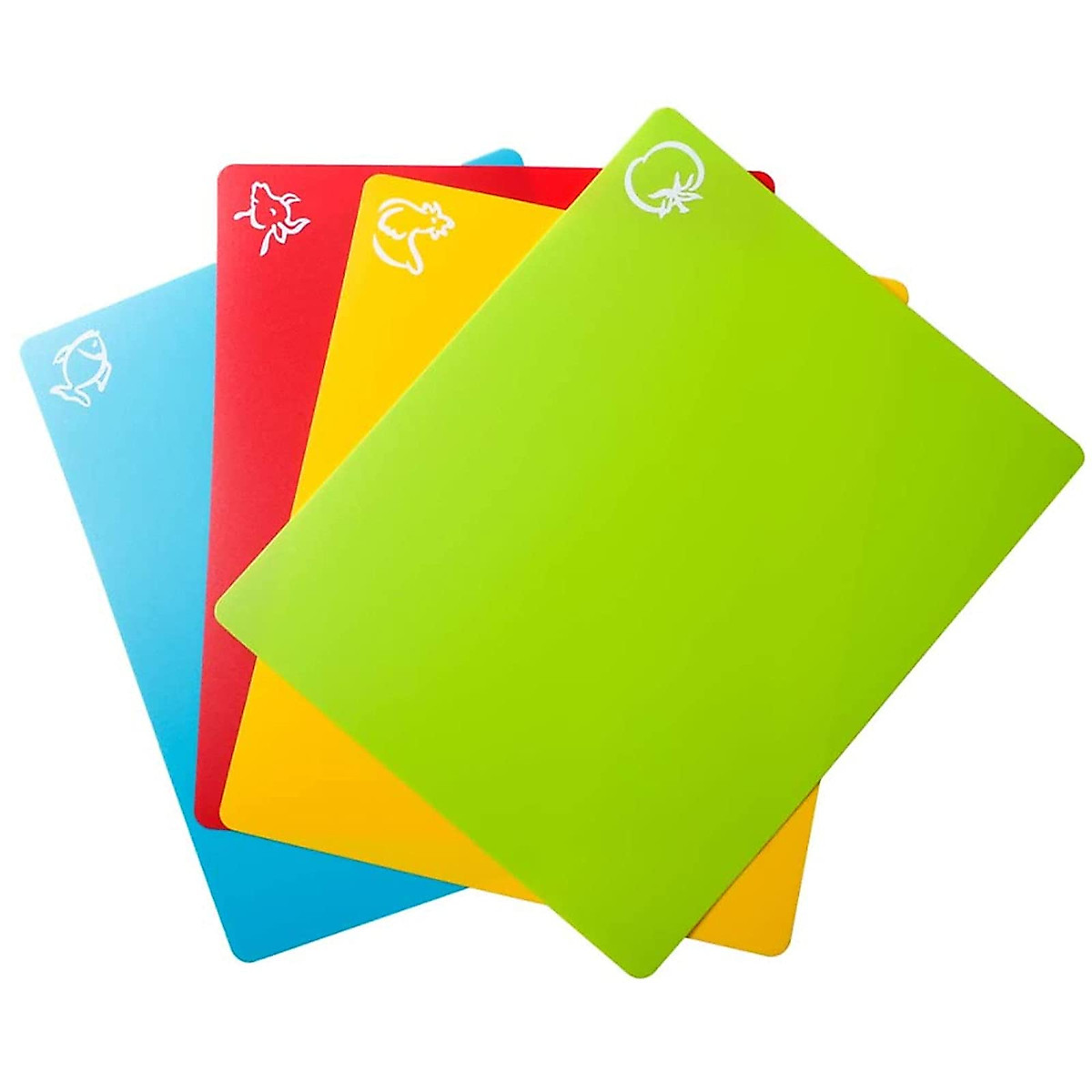 4 Pcs Cutting Boards,Cutting Board Mats Set, Lightweight Toughness Cutting Board Set, Use for Cutting Vegetables, Fruits and Meat, Christmas Gifts