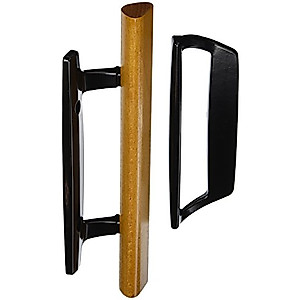 Wright Products - Mortise Patio Door Handle, Wood/Black 3-15/16 in