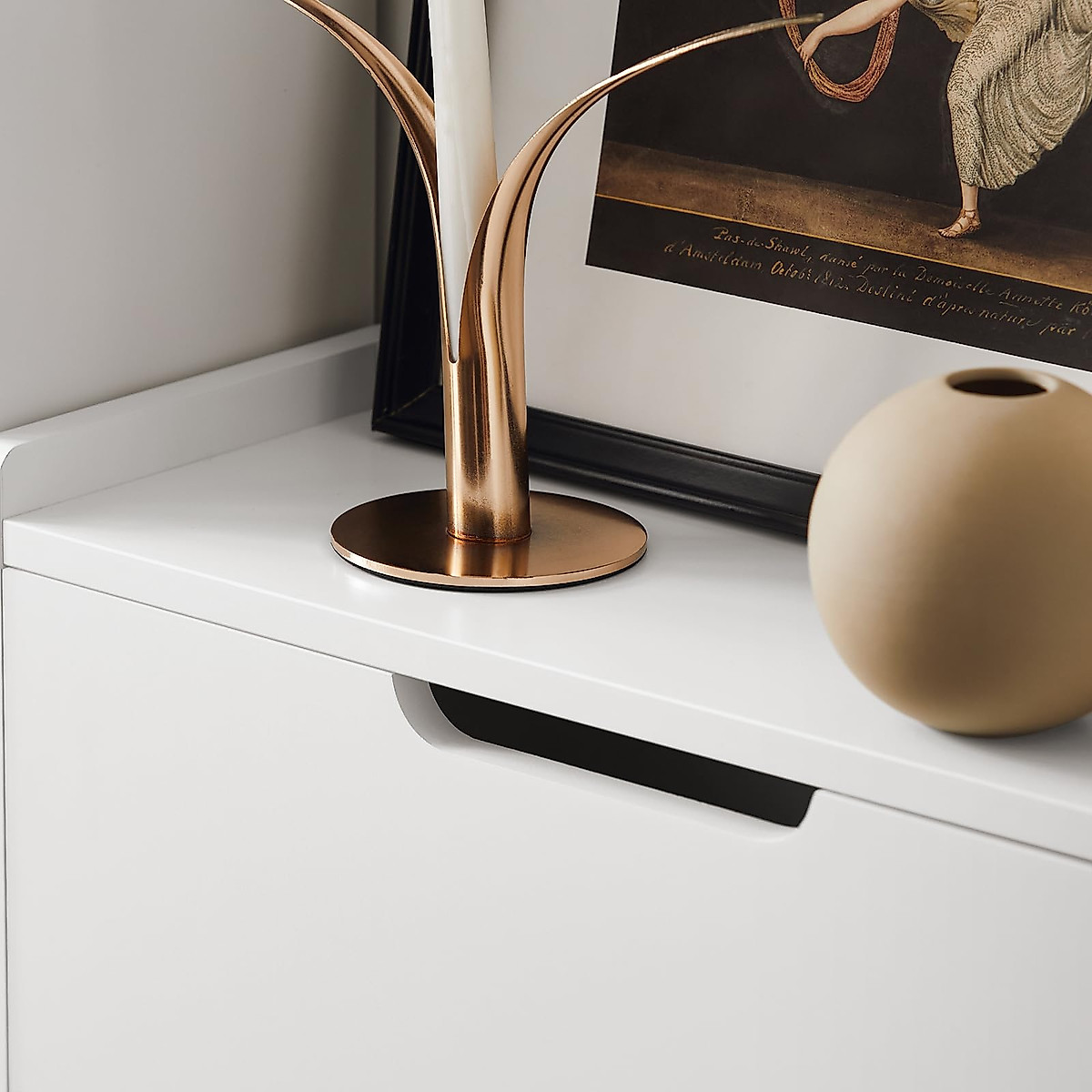 Haotian White Shoe Cabinet Entryway with 3 Flip-Drawers, Narrow Storage Freestanding Shoe Rack, Slim Shoe Organiazer, Hidden Shoe Cupboard, FSR151-H-W