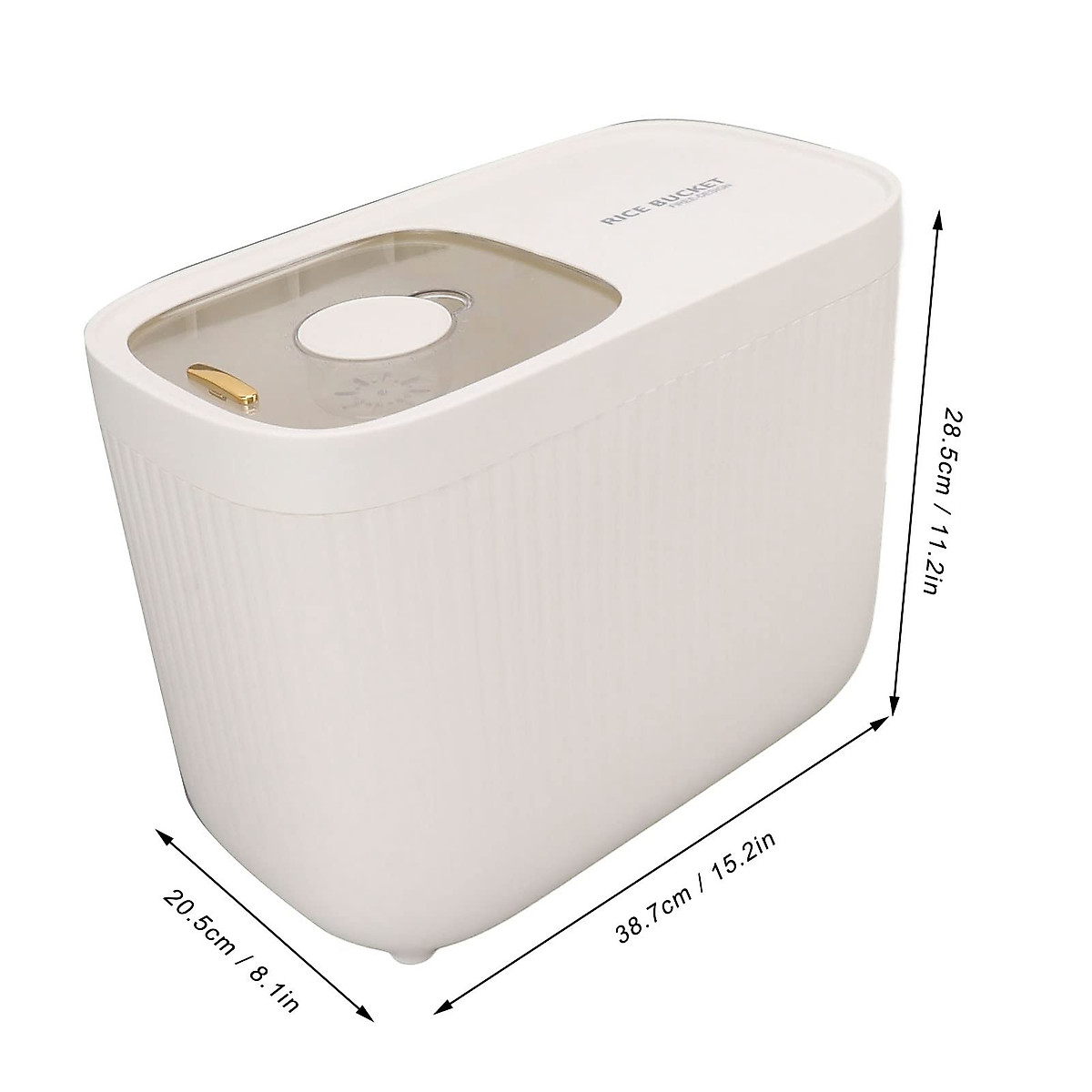 Rice Storage Container, Large Plastic Rice Dispenser Cereal Dispenser, Food Storage Containers with Transpartent Airtight Lids and Rice Bowl for Rice Flour Cereal Bread Pantry (White)