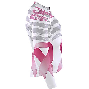 Cycling Jersey Men Long Sleeve Tops Pink Ribbon Breast Cancer Awareness Flag Bike Shirts Bicycle Clothes Jacket
