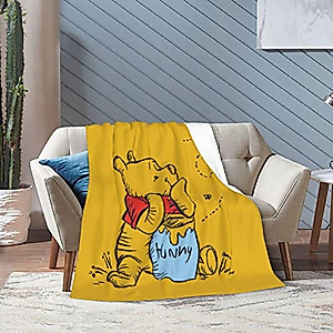 Winnie Blanket Soft Cozy Throw Blankets Flannel Blanket for Bed Couch Living Room 50 X 40 Inch
