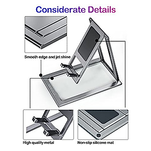 Adjustable Cell Phone Stand,Desk Phone Holder,Cradle,Dock,Aluminum Foldable Cell Phone Stand for Desk,iPhone Stand Holder for iPhone 14,Plus,Pro,Pro Max,13,12,All Android Smartphone Office Accessories