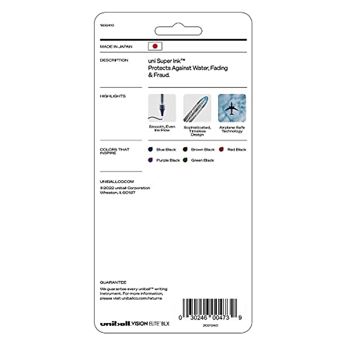 uni-ball 1832410 Vision Elite Blx Series Rollerball Pen .5 Mm Assorted 5/St