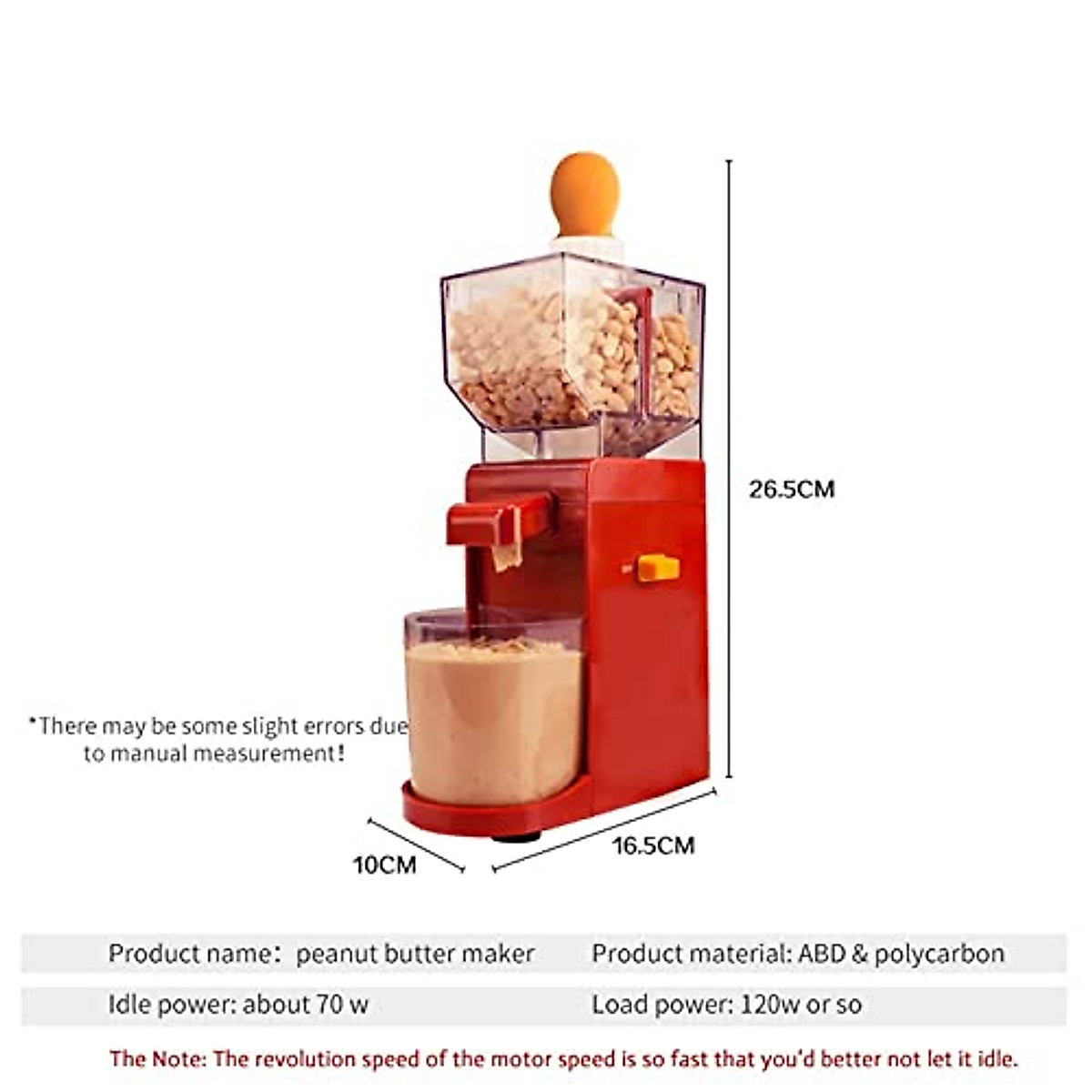 TANACC Portable Juice Blender Household Electric Grinder Electric Production Peanut Butter Machine Coffee Grinder Cooking Machine