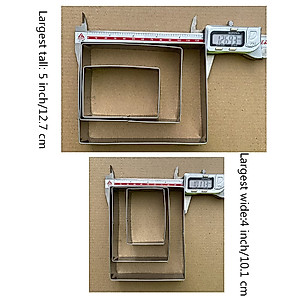 Large Rectangle Cookie Cutter Set - 5”,4”,3” - 3 Piece - Stainless Steel