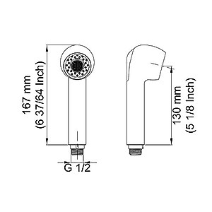 Beelee Kitchen Replacement Sprayer, Pull Out Spray Head for Kitchen Sink Pull-Down Faucet G 1/2 Straight Thread 2-Function Stream Aerated Flow Brushed Nickel,F103-SP