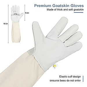 Bee Suits for Men Women,Bee Keeper Suite with Beekeeping Gloves,Beekeeping Suit with Veil Hood,Fully Body Durable Beekeeper Suite,Suitable for Professional Beekeepers and Beginners（L）