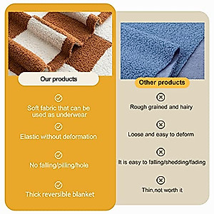 Throw Blanket with Checkerboard Plaid- Cozy Breathable All Seasons Soft Checkered Blanket Gingham Home Decor for Couch and Bed -Throw Size 51"x63",Light Tan