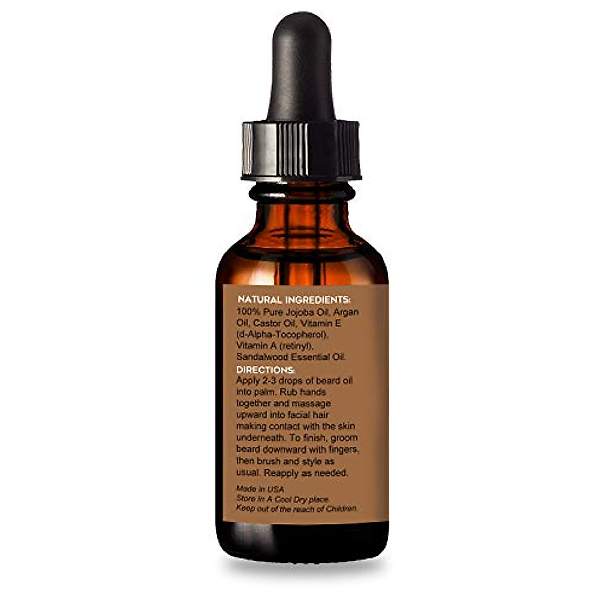 Tropical Holistic Sandalwood Beard Oil 2fl oz - Groom Men Beard & Mustache with Fresh Woodsy Scent - Nourishes, Restores Shine, & Tames Unruly Hair