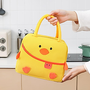 Cute Lunch Box Reusable Duck Lunch Bags for Women Cute Lunchboxes Kawaii Animal Lunch Bag Cooler for Picnic Office Work Travel