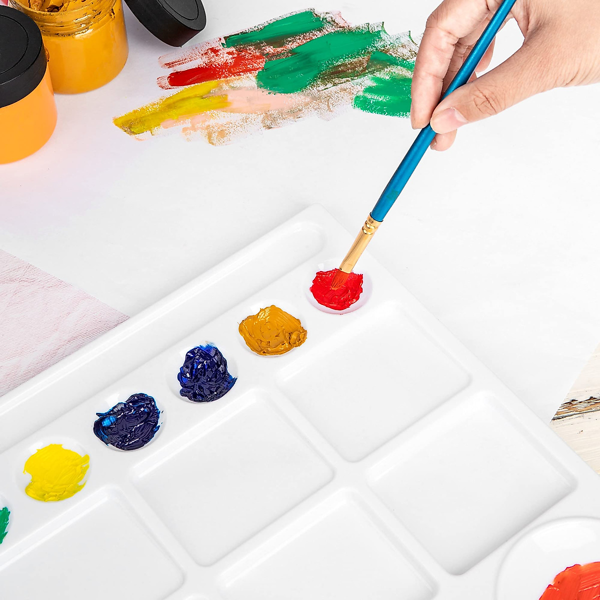 Amazon Basics 20-Well Paint Tray Palettes, White