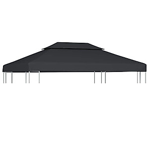 2-Tier Gazebo Top Cover,Hardtop Gazebo,Lawn Gazebo,Yard Gazebo,Carport Gazebo,Deck Gazebo,Camping Gazebo,for Patio,Backyard,Garden, Patio, Lawns,1 oz/ft2 13.1'x9.8' Anthracite