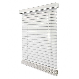 CHICOLOGY Faux Wood Blinds , Window Blinds , Wood Blinds , Window Shades , Window Treatments , Blinds & Shades , Window Shades For Home , Wooden Blinds , 39"W X 60"H, Basic White