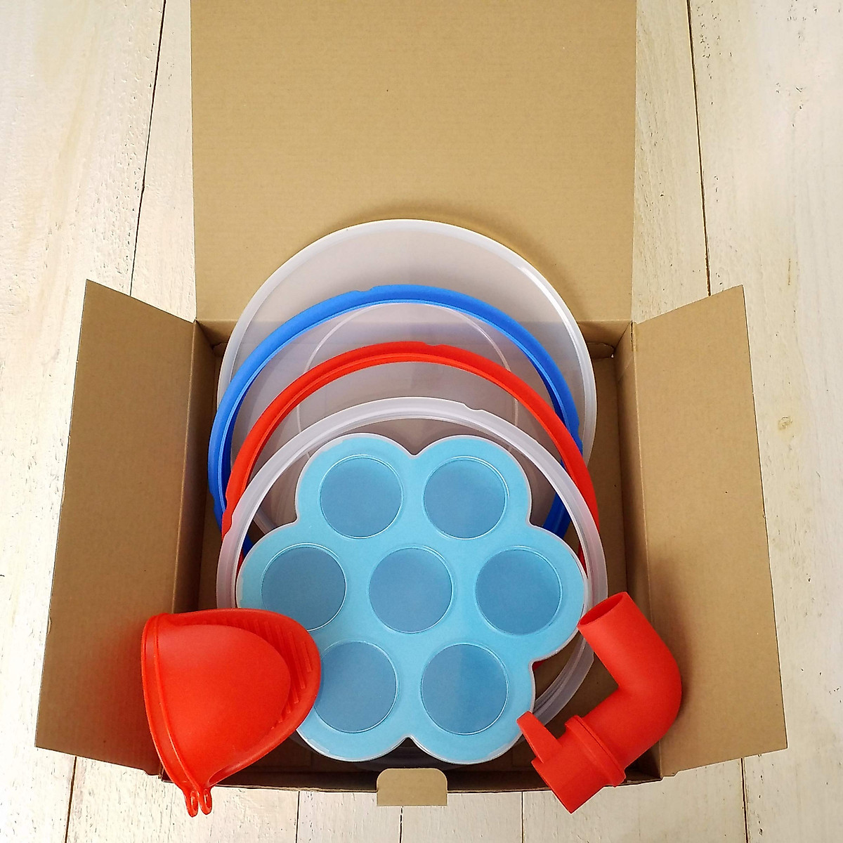 UPGRADED - Silicone Accessories For Instant Pot 5 & 6 Quart: Silicone Lid, 3 Silicone Sealing Rings, Silicone Egg Bites Mold, Mitts, Steam Diverter - 100% AUTHENTIC SILICONE - BPA-FREE, PVC-FREE