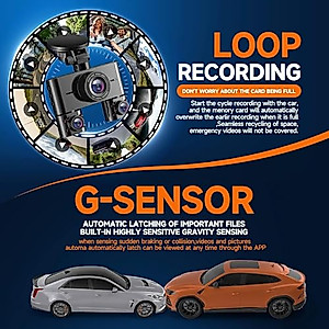 HUPEJOS V7 360° 4 Channel Dash Cam with Type-C Hardwire Kit with Radar Detection