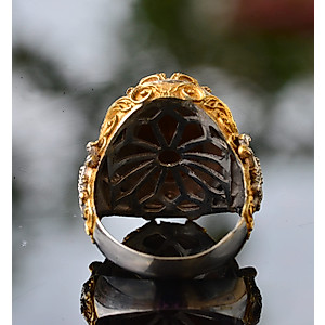 Men's Sterling Silver Ring - Gold Plated Ring - Signet Ring (Scorpion)