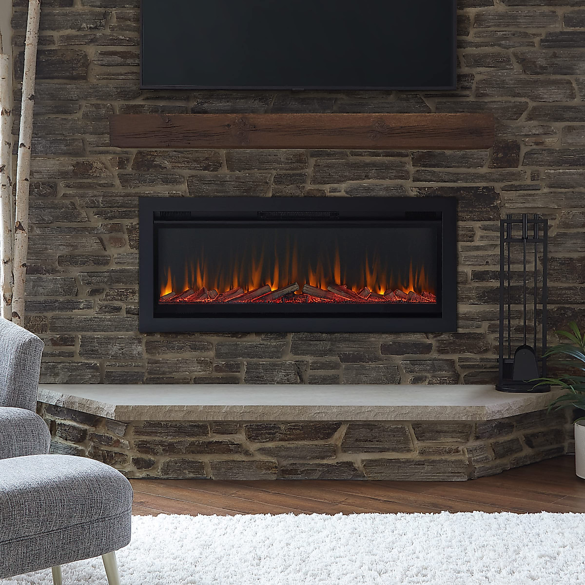 Real Flame® 49" Wall-Mount or Recessed Electric Fireplace Insert by Real Flame