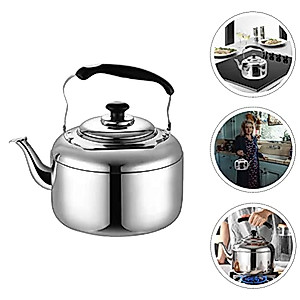 ERINGOGO 7 Liters Whistling Tea Kettle Stovetop, Stainless Steel Teapot Water Kettle with Fast Heating Base, Mirror Polished Camping Tea Maker for Gas, Induction
