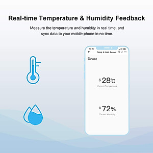 SONOFF SNZB-02 ZigBee Mini Indoor Temperature and Humidity Sensor for Checking the Room Climate, SONOFF ZigBee Bridge Required, Indoor Thermometer Hygrometer with Alert, Works with Alexa, Google Home