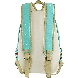 Soutrend AOT Wings Anime Canvas Backpack Polka Dots School Bag Printed Rucksack Daypacks Green Bookbag