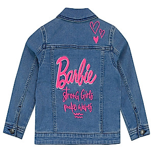 Barbie Girls Embroidered Jean Jacket Outerwear For Kids Blue 8