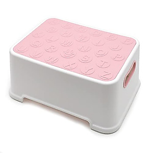 HTTMT- Pink Kid,Baby,Toddler Double Up 2 Step Stool Anti-Slip Sturdy Two Step Stool For Potty Training, Bathroom, Kitchen, Toilet Stools, Nursery Furniture [P/N : ET-BABY008-PINK]