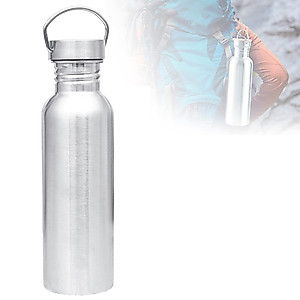 Drinking Bottles for Adults,350/500/750ml Portable Single Stainless Steel Travel Jug Water Bottle Kettle - Silver 750ml