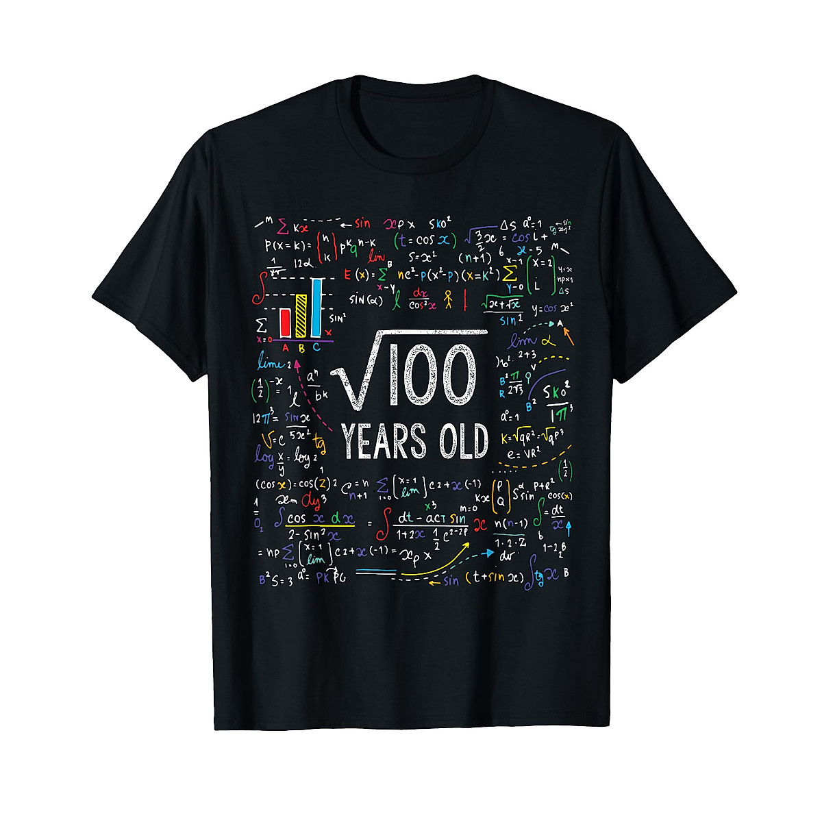 Square Root Of 100 10th Birthday 10 Year Old Gifts Math Bday T-Shirt