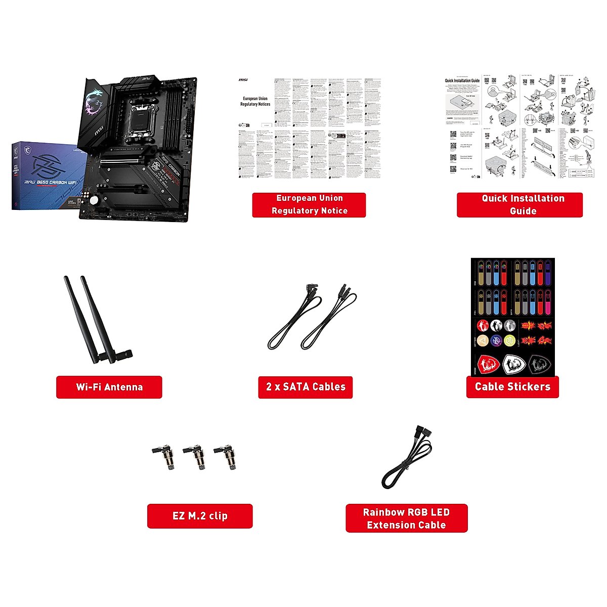 MSI MPG B650 Carbon WiFi Gaming Motherboard (AMD AM5, ATX, DDR5, PCIe 4.0, M.2, SATA 6Gb/s, USB 3.2 Gen 2, HDMI/DP, Wi-Fi 6E, AMD Ryzen 7000 Series Desktop Processors)