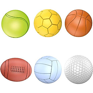Baby Sensory Balls, Baby Soft Rubber Balls for Toddlers 1-3, Montessori Baby Sensory Toys, Baby Bath Toys 6 to 12 Months, Kids Soccer Ball, Sport & Outdoors Baby Balls, 6 Rubber Balls for Kids