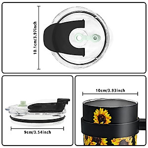 AiHeart 30/40 oz Tumbler Replacement Lids,2pack Spill Proof Straw Lids for YETI,Old Style RTIC,Ozark Trail and More,for Travel Tumblers,Stainless Steel Tumblers,Straw and Sippy Friendly(Black)