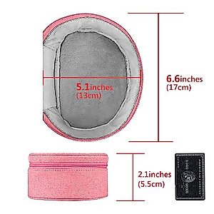 Geekria NOVA Headphone Pouch Compatible with Beats Studio Pro, Solo Pro, Studio, Studio 3, Solo 3 Case, Replacement Protective Travel Carrying Bag with Cable Storage (Pink)