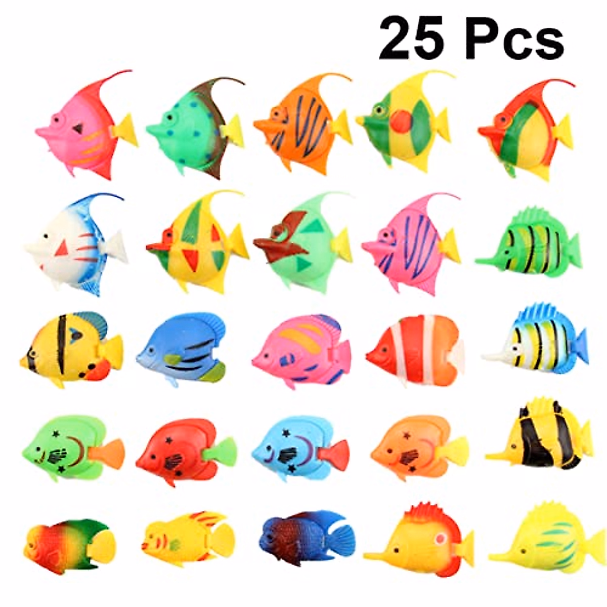 BESTOYARD Ocean Decor Miniature Toys 50 pcs Fish Aquarium Rubber Squirting Fish Artificial Plastic Fish sea Fish Animals Toys Ornament Plastic Fake Ocean Decor Miniature Toys