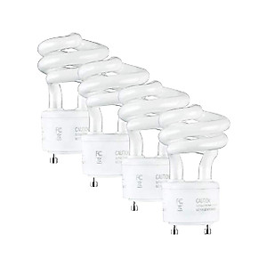 SLEEKLIGHTING - 13Watt GU24 Base 2 Prong Light Bulbs- UL approved-13w 120v 60hz Light Bulb- Mini Twist Lock Spiral -Self Ballasted CFL Two Pin Florescent Light Bulb- 3500K Neutral White -4pack-